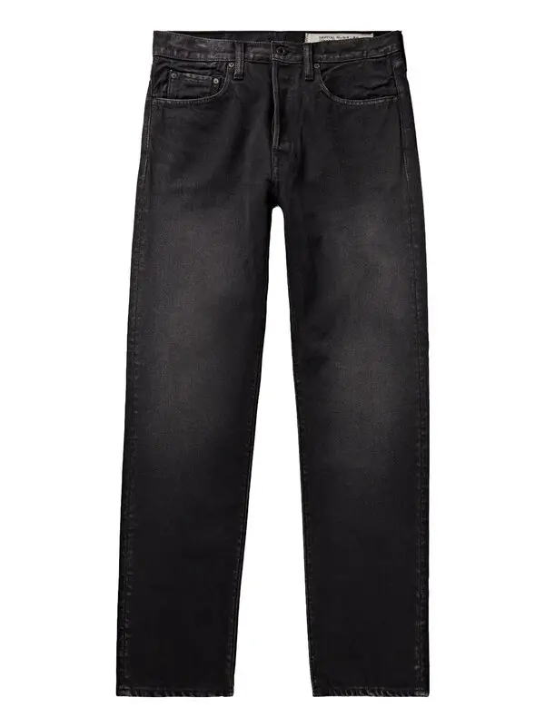 Kapital Slim-fit Straight-leg Stone-washed Jeans - Black