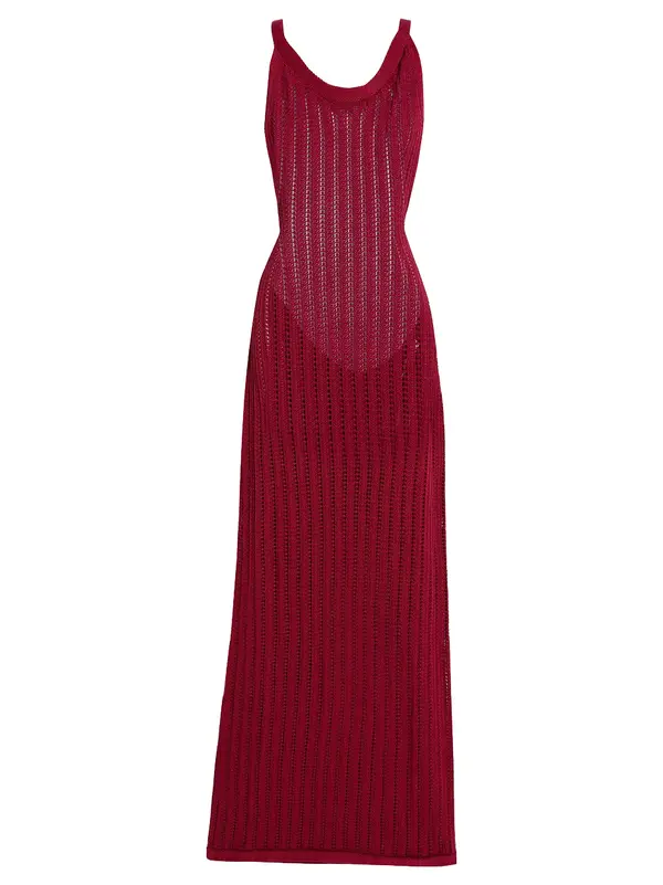 Savannah Morrow North Openknit Pima Cotton Maxi Dress - Claret