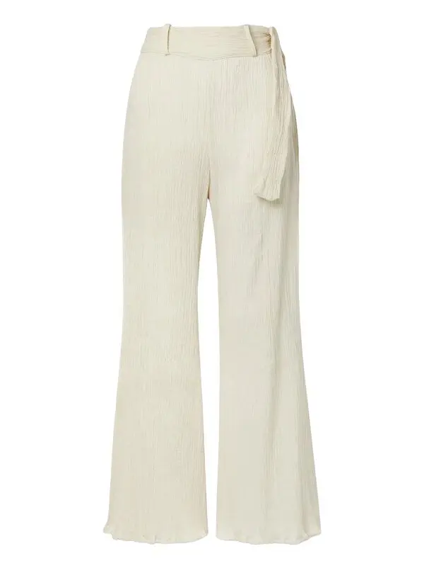 Savannah Morrow Eve Crinkled Cotton-gauze Flared Pants - Ecru
