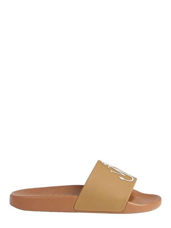 JW Anderson 509 Elah Logo-appliquéd Rubber Slides - Camel