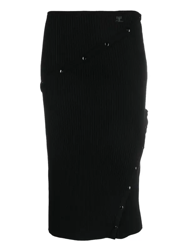 COURREGES Detachable-panel High-waist Skirt - Black