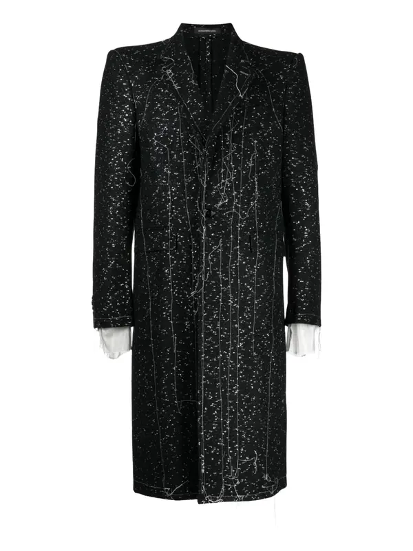 NICOLAS ANDREAS TARALIS Exposed-seam Single-breasted Coat - Black
