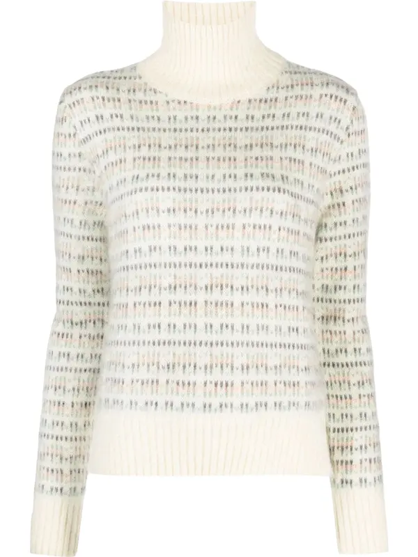 ALYSI Patterned Intarsia-knit Jumper - Neutrals
