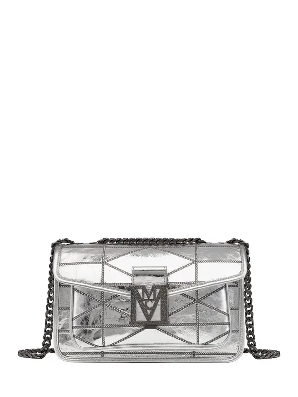 Mcm Travia Quilted Shoulder Bag - Light Silver