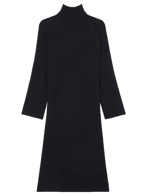 A.p.c. High-neck Ribbed Midi Dress - Black