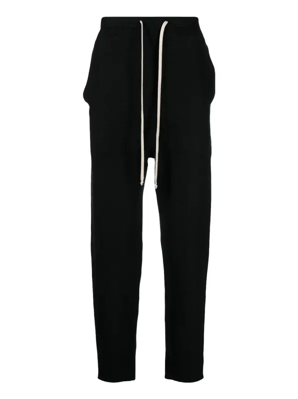 Rick Owens Drawstring-waist Cashmere Trousers - Black