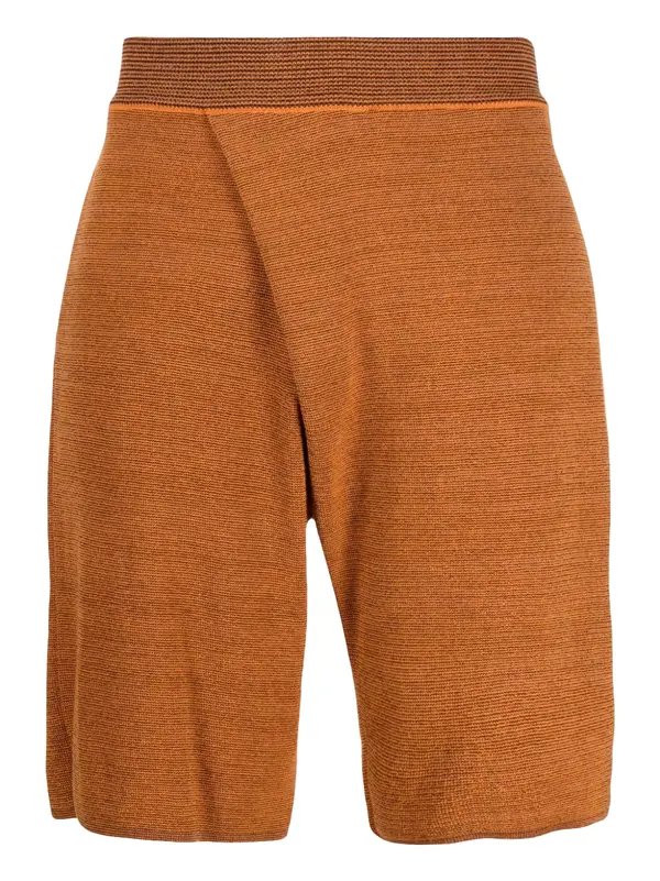 BIANCA SAUNDERS Two-pocket Knit Shorts - Orange