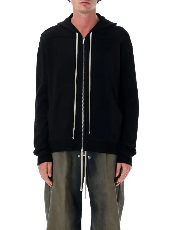 Rick Owens Cashmere Zipped Hoodie - Black