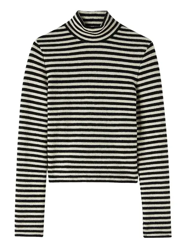 JIL SANDER Logo-patch Striped Sweater - Black
