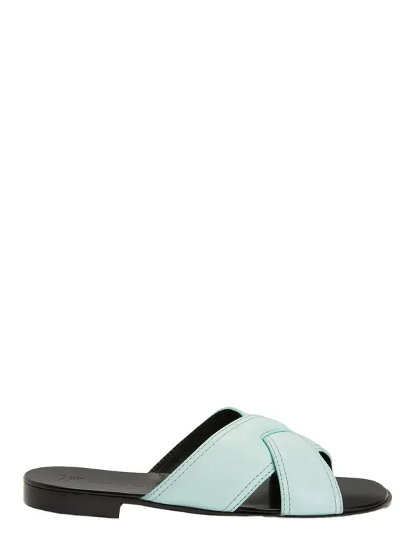 GIUSEPPE ZANOTTI Flavio Leather Sandals - Blue