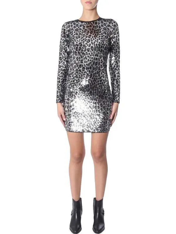 Michael Kors Leopard Print Dress - Grey