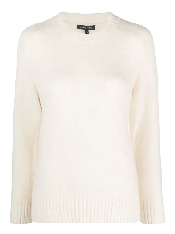 Soeur Crew-neck Long-sleeve Jumper - Neutrals