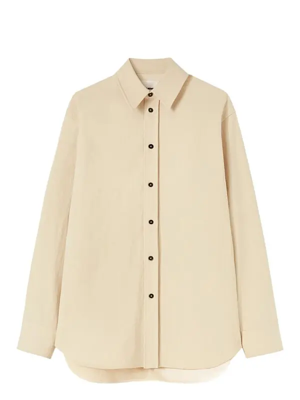 JIL SANDER Long-sleeved Cotton Shirt - Neutrals