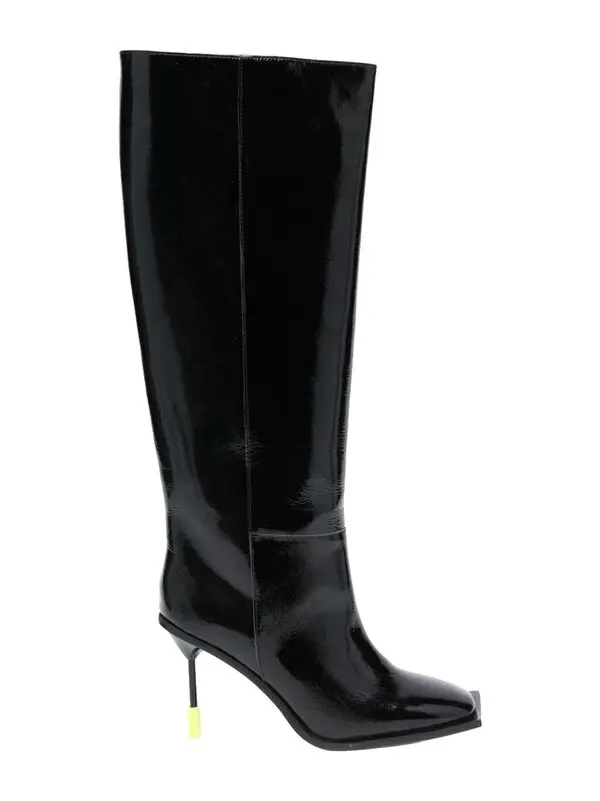 MSGM 110mm Patent Leather Boots - Black
