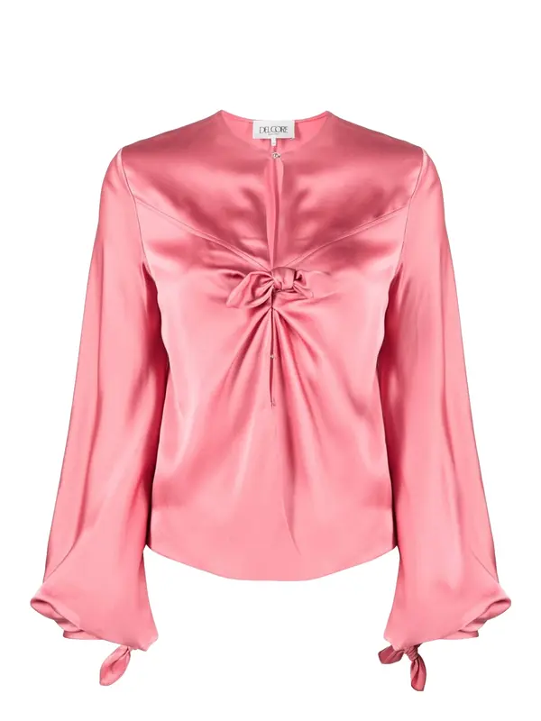 DEL CORE Knot-detail Blouse - Pink