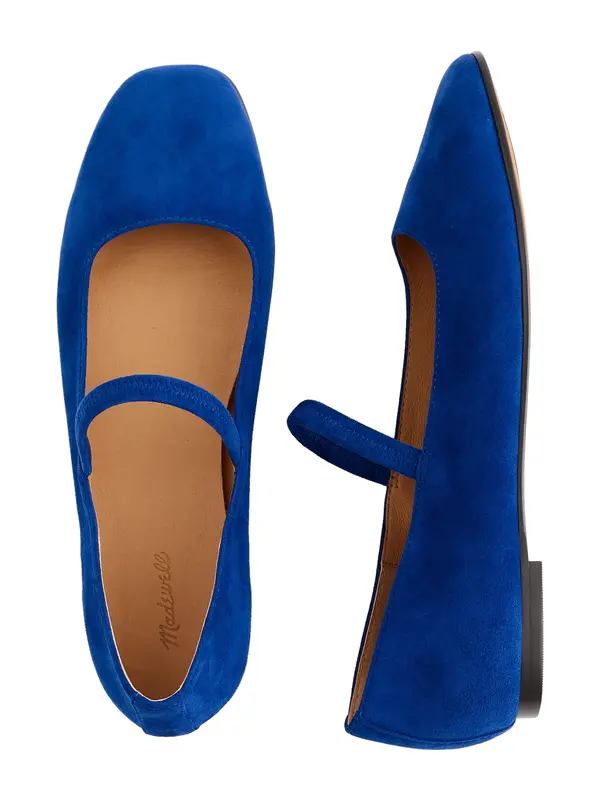 Madewell Greta Suede Ballet Flats - Deep Royal