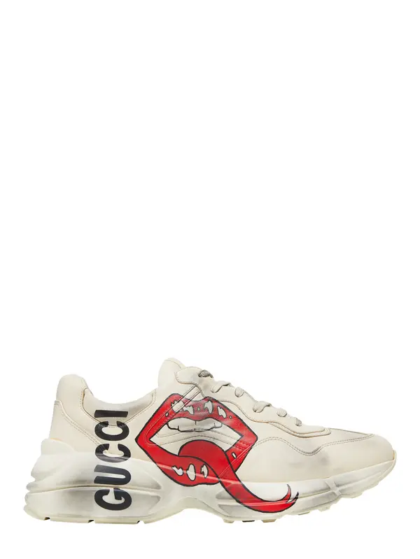 Gucci Rhyton Leather 'mouth' Sneakers - Cream
