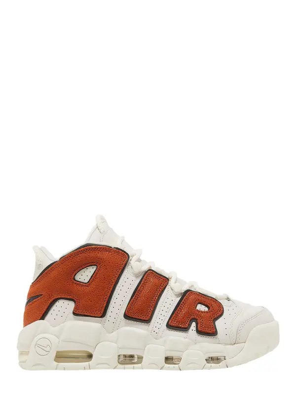 Nike More Uptempo Basketball Leather Sneakers - White