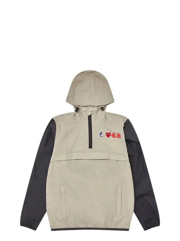 Play Comme Des Garcon X K-way Full Zip Hoodie - Cream