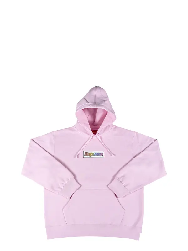 Supreme Bling Box Logo Hooded Sweatshirt - Pink