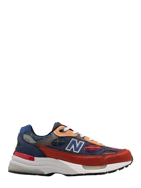 NEW BALANCE 992 Made In Usa Plaid Sneakers - Orange