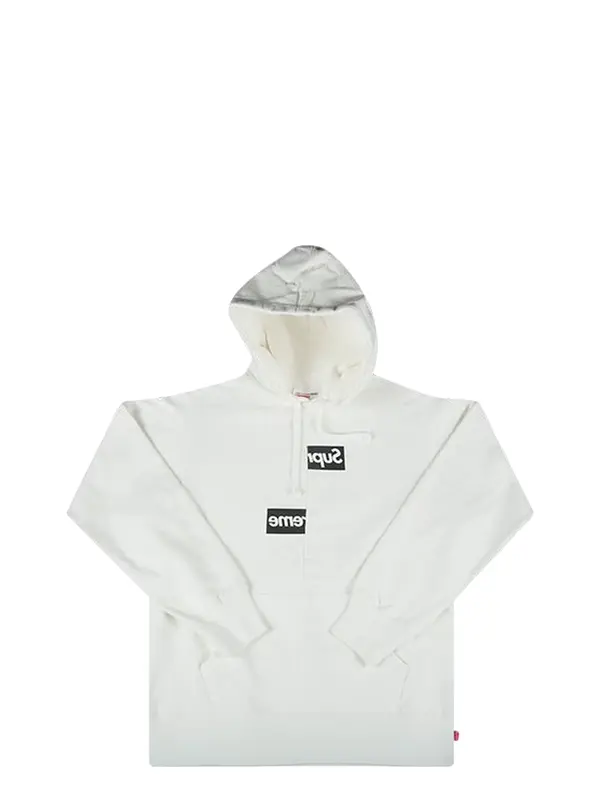 Supreme X Comme Des Garçons Shirt Split Box Logo Hooded Sweatshirt - White