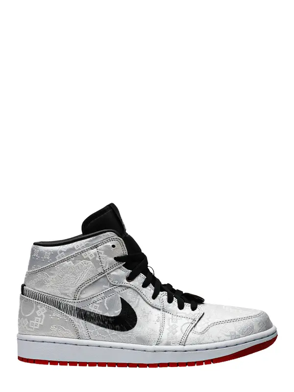 JORDAN Clot X 1 Mid Sneakers - Silver