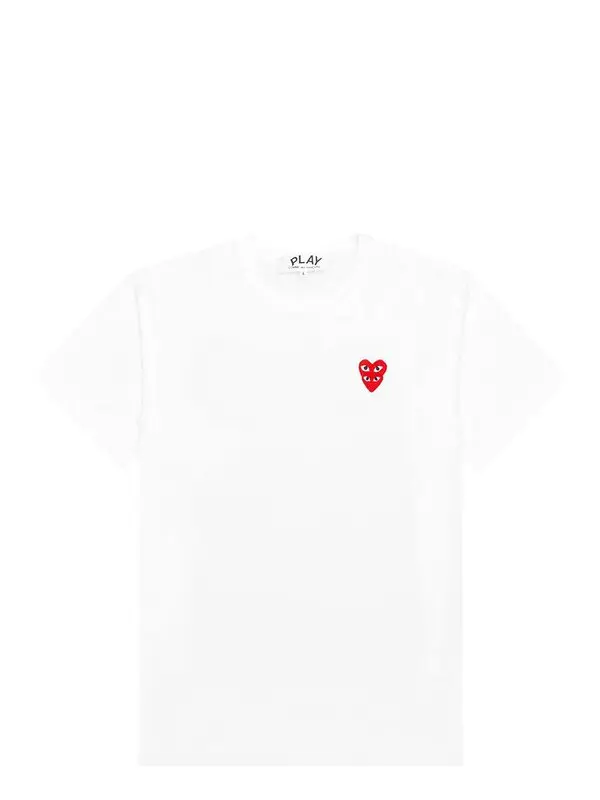 Play Comme Des Garcon Double Heart T-shirt - White