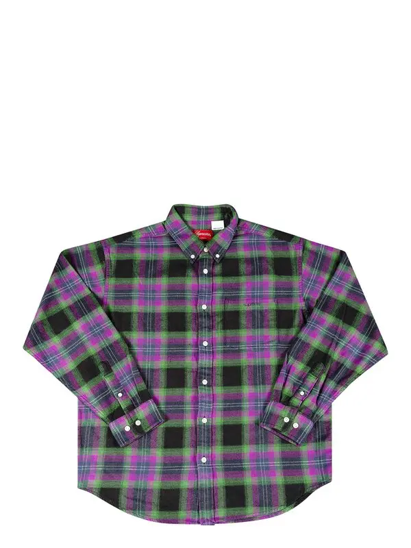Supreme Brushed Plaid Flannel Shirt - Black