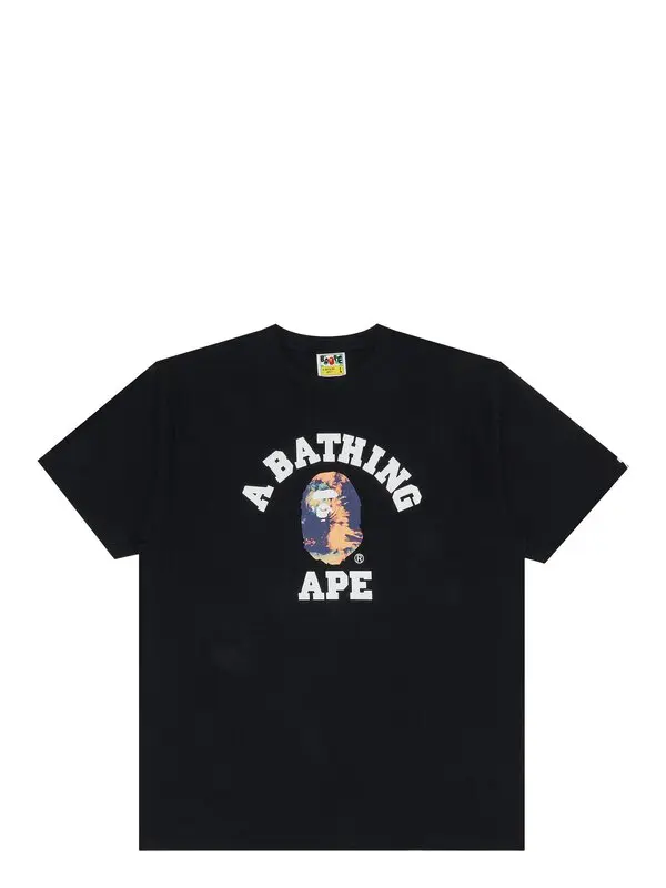 A BATHING APE Tie Dye College Tee - Black