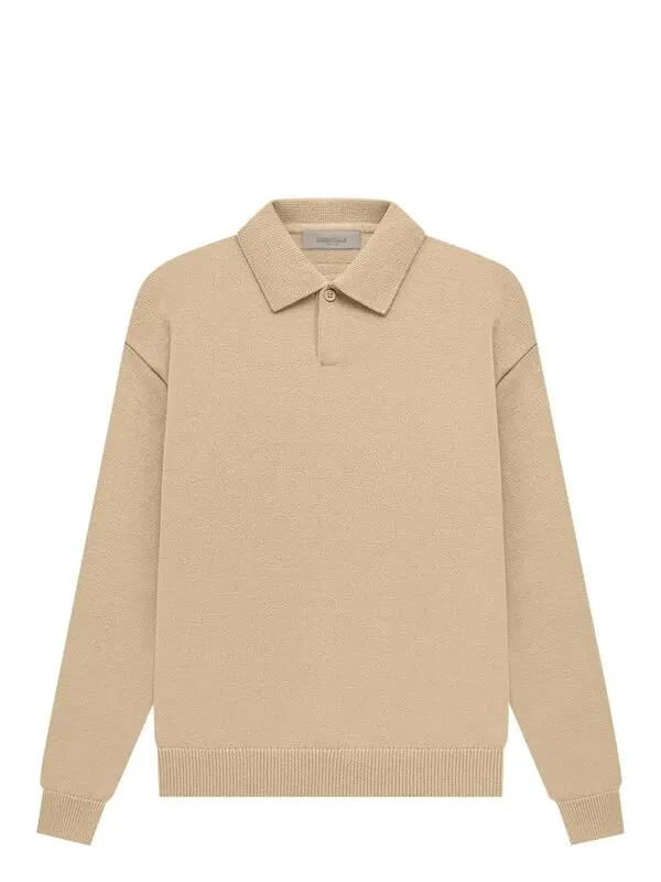 Fear Of God Knit Long-sleeve Polo - Tan
