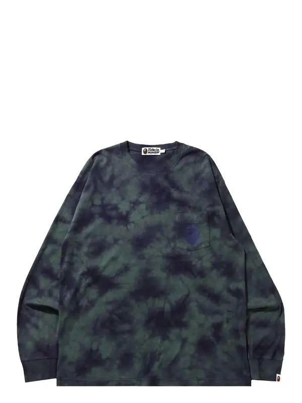 A BATHING APE Tie Dye One Point Pocket Relaxed Fit Long-sleeve Tee - Purple