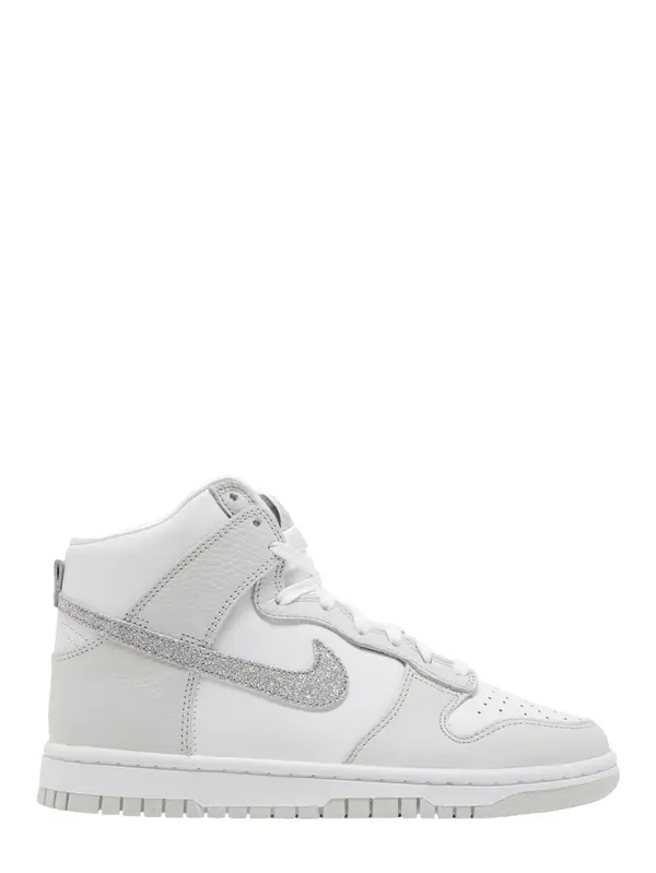 Nike Dunk High 'silver Glitter Swoosh' Sneakers - Grey