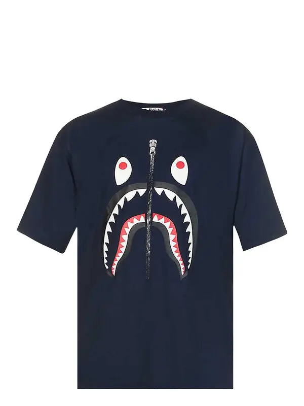 A BATHING APE Shark Relaxed Fit Tee - Blue