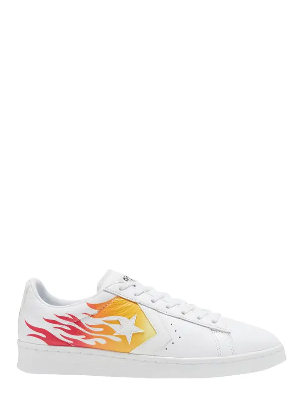 CONVERSE Pro Leather Low Archival Flame Print Sneakers - White