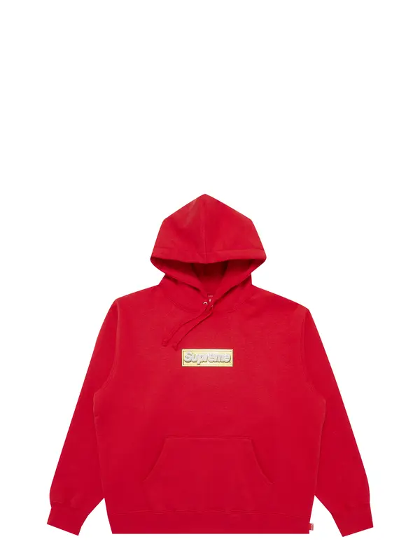 Supreme Bling Box Logo Hooded Sweatshirt - Red