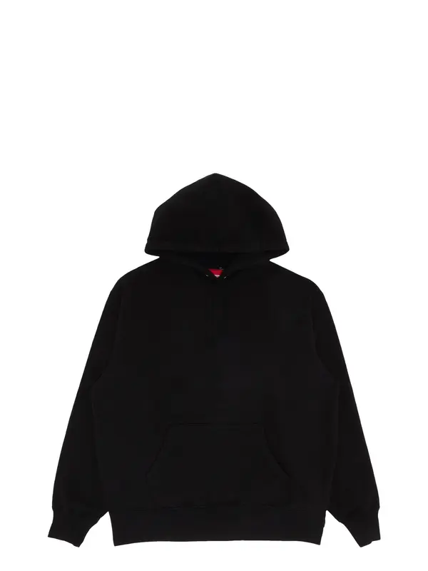 Supreme Satin Appliqué Hooded Sweatshirt - Black