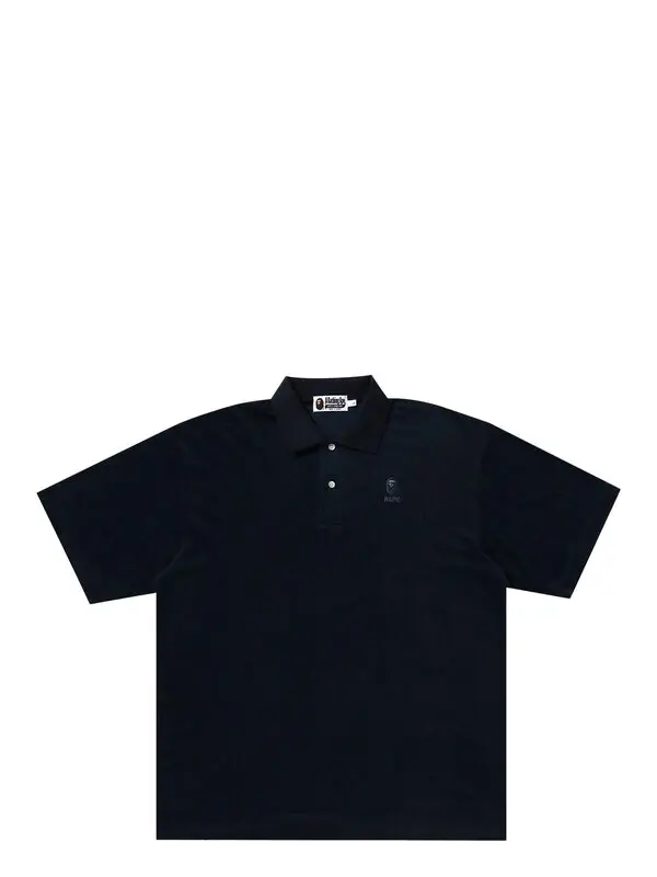 A BATHING APE Ape Head Towelling Polo 'navy - Blue