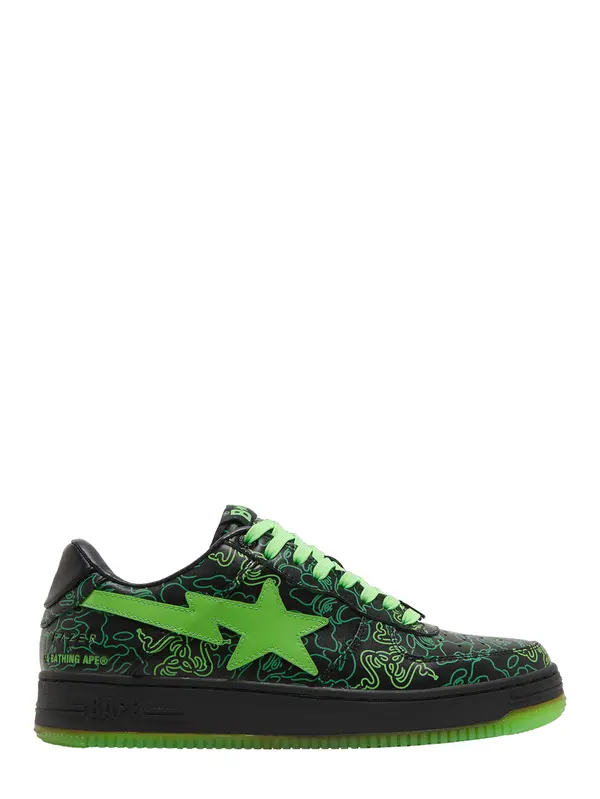 BAPE Razer X Bapesta Low M2 'neon Camo' Sneakers - Green