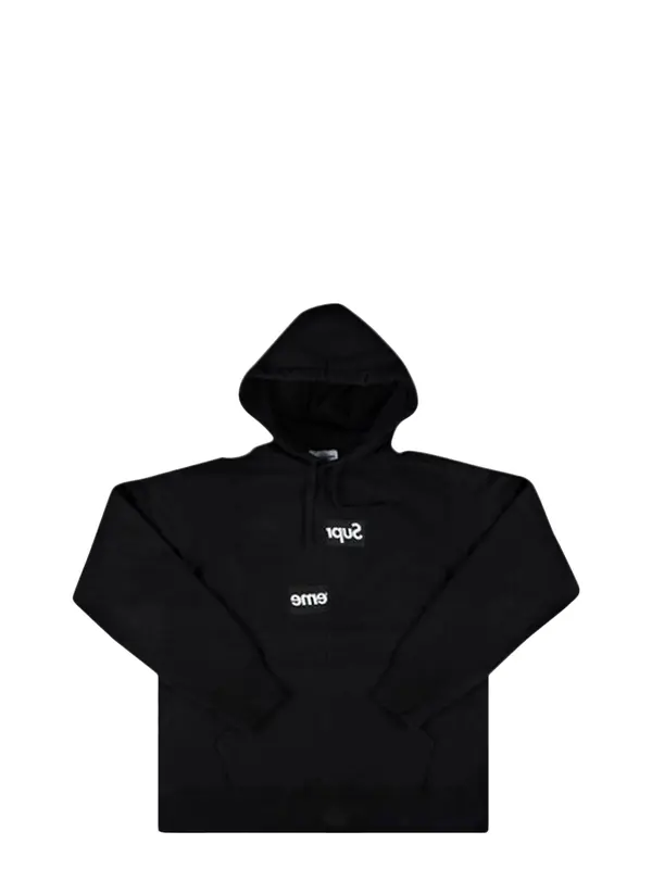 Supreme X Comme Des Garçons Shirt Split Box Logo Hooded Sweatshirt - Black