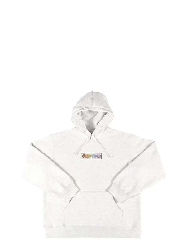 Supreme Bling Box Logo Hooded Sweatshirt - Grey