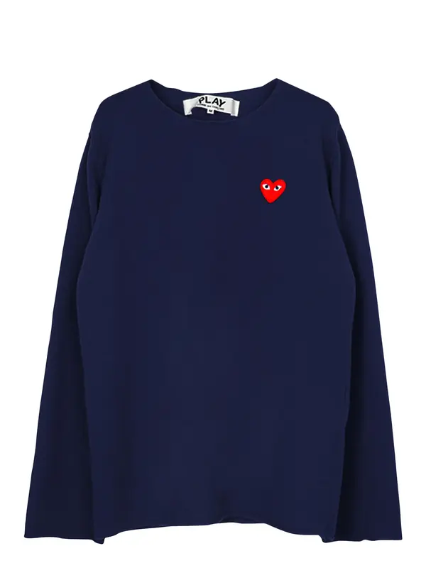 Play Comme Des Garcon V-neck Pullover Sweater - Blue