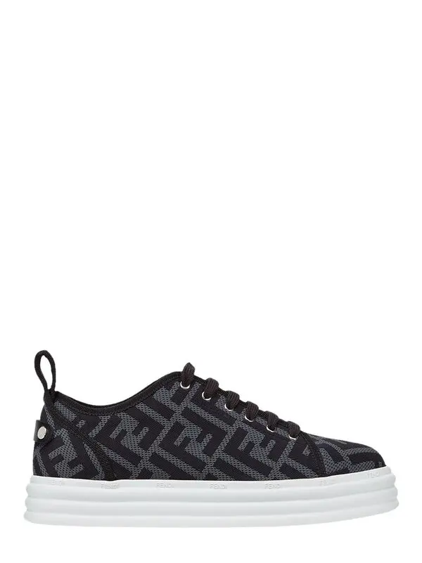 Fendi Ff Motif Rise Platform Sneakers - Black