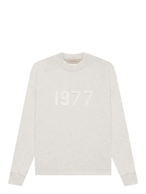 Fear Of God Essentials Long-sleeve Tee 'light Oatmeal - Grey