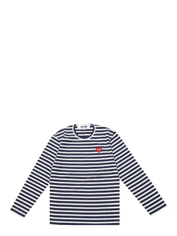 Play Comme Des Garcon Striped Long-sleeve T-shirt 'navy/white - Multicolor