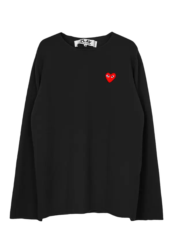 Play Comme Des Garcon Red Heart Sweater - Black