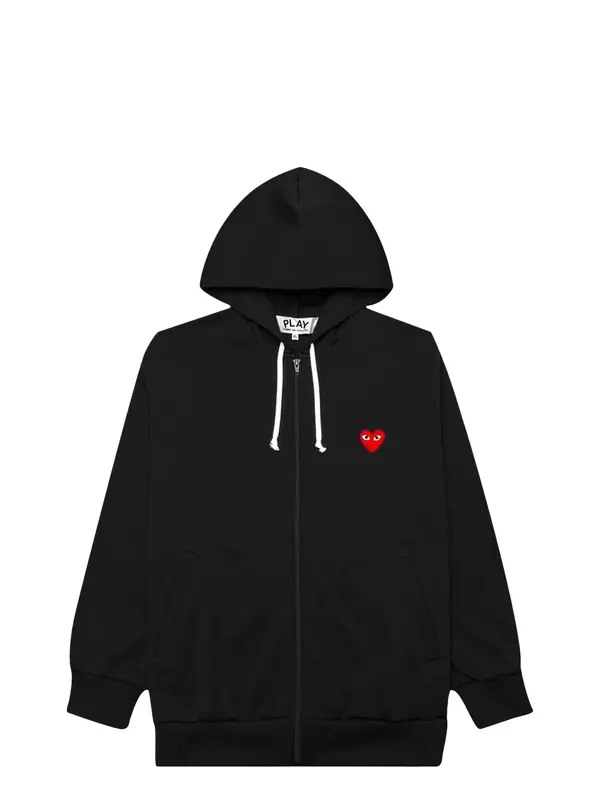 Play Comme Des Garcon Heart Hooded Sweatshirt - Black
