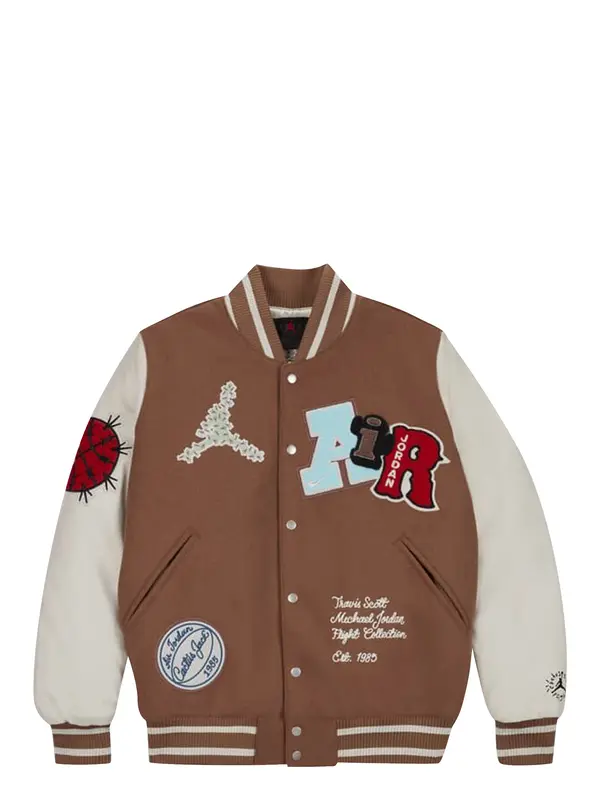 JORDAN X Travis Scott Varsity Jacket - Brown