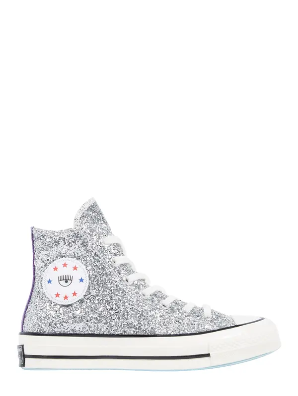 CONVERSE Chiara X Chuck 70 High Glitter Sneakers - Silver