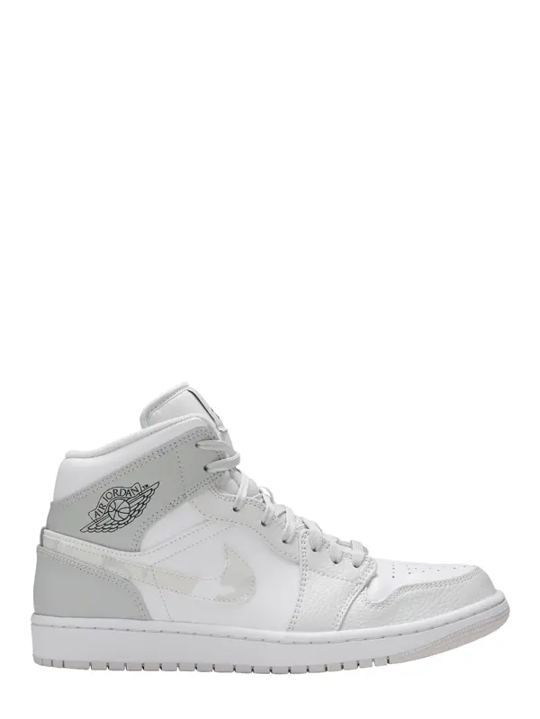 JORDAN 1 Mid Sneakers With Swoosh Logo - White